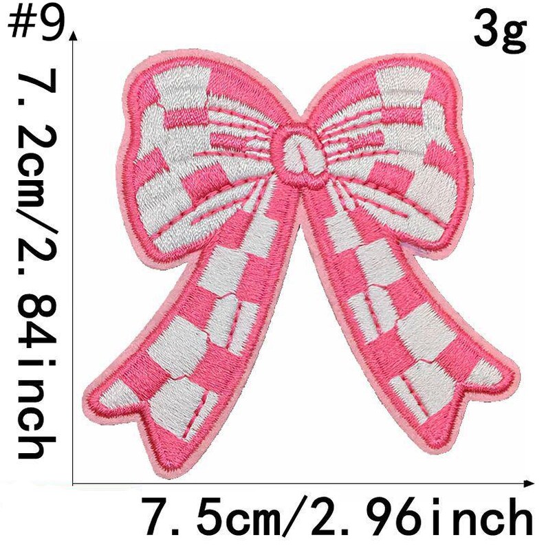 2.8 Inch Colorful Bow Patch,embroidered Bowknot Patches,iron on Patch ...