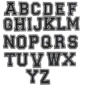 4.3inch Black Letter Embroidered Patch, DIY Name Alphabet Patches ...