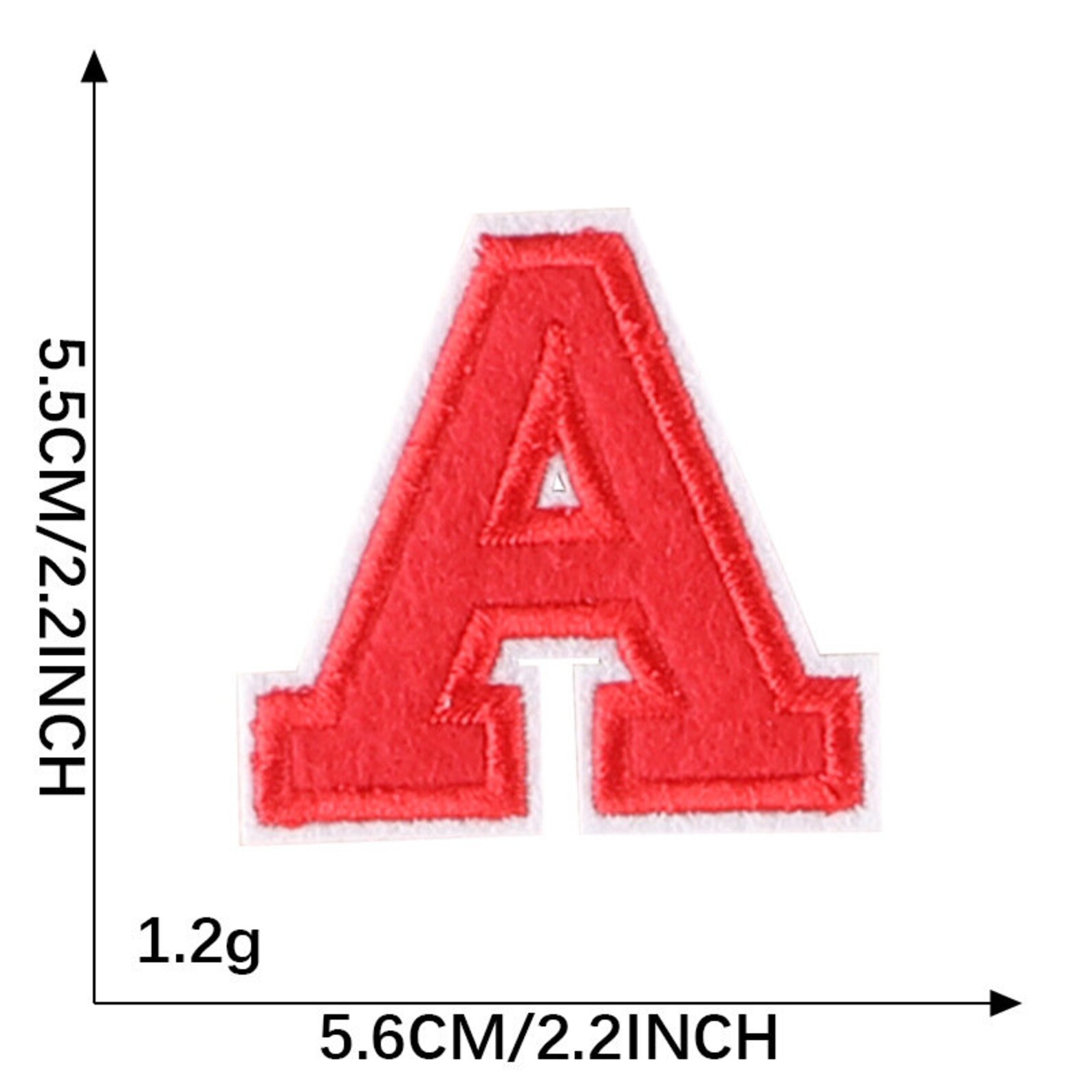 2.1 Inch Red Letter Embroidered Patch,diy Name Alphabet Patches,letter ...