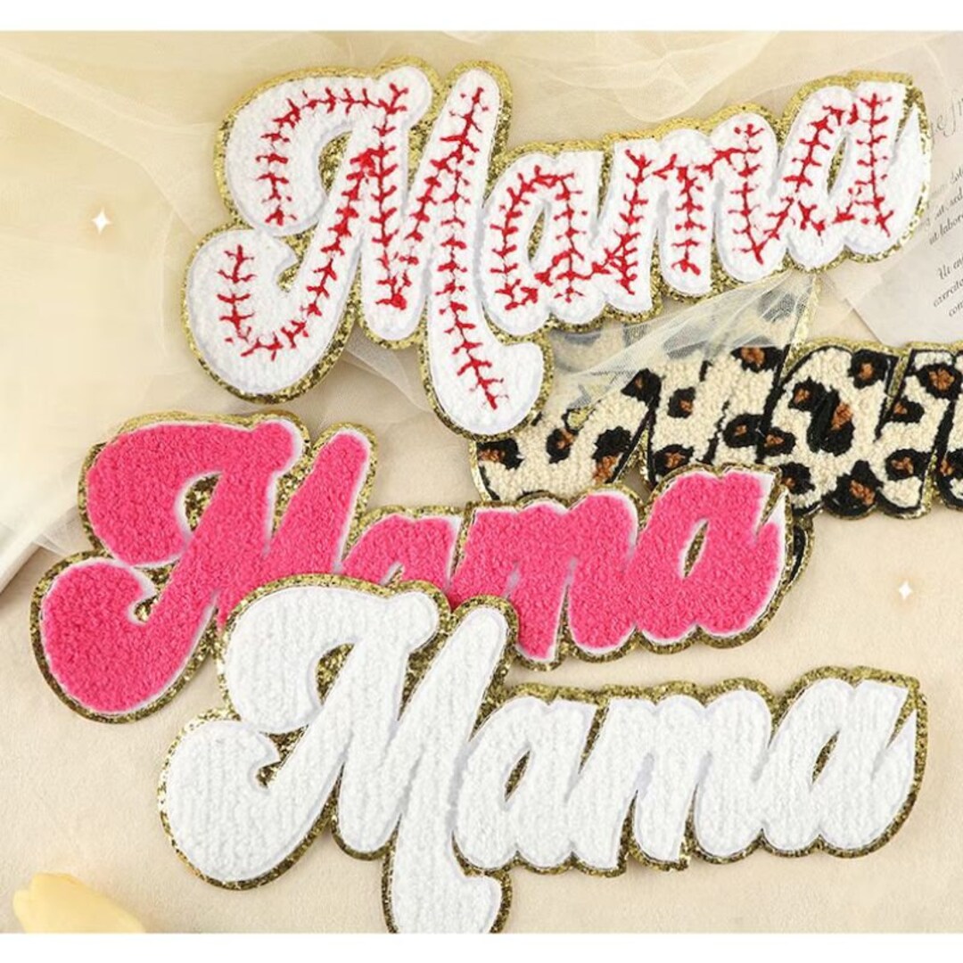 Mama Chenille Embroidered Patch,glitter Letter Patch,iron on Patches - Etsy