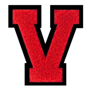 4.5 Inch Red Chenille Large Letter Patches,embroidered Iron on Applique ...