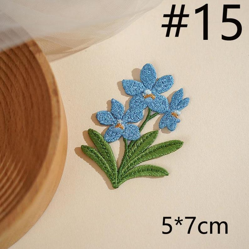Flower Floral Embroidered Patch,plant Flowers Patch,iron on Patch - Etsy UK
