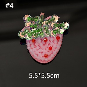 Handmade Rhinestone Cherry Sew on Patch,beaded 3D Fruit Patch ...