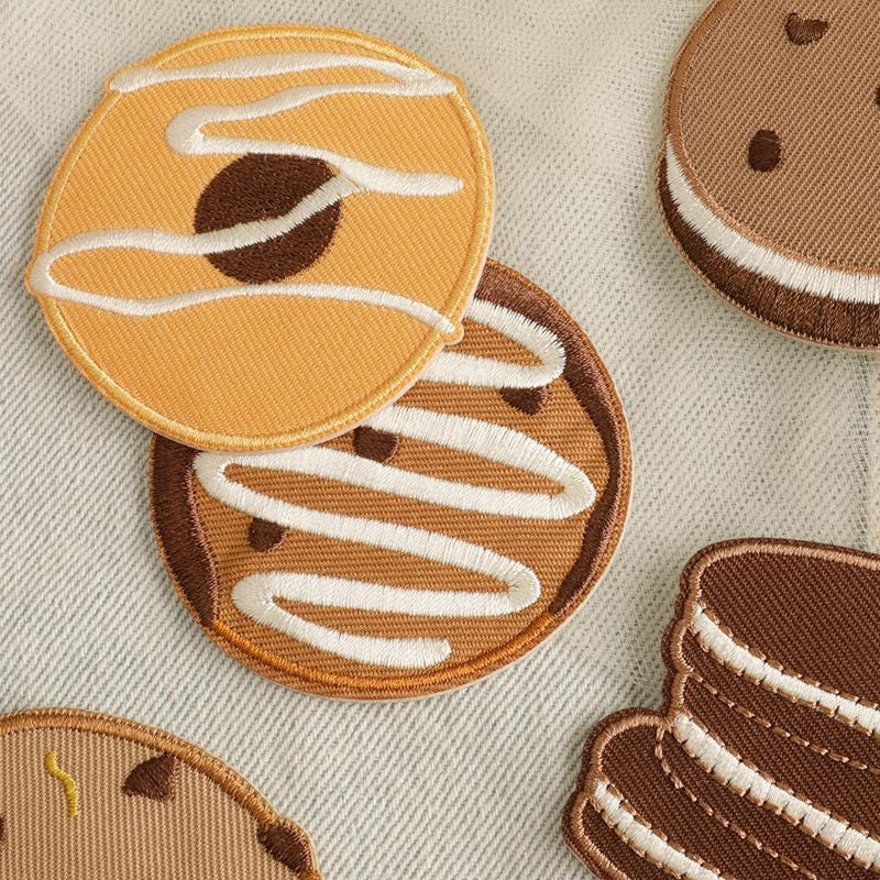 Biscuit Embroidered Patches,cute Cartoon Biscuit Patch,food Patch ...