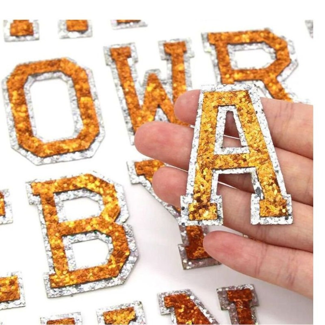 2.0 Inch Gold Sequin Letters Patch,diy Name Alphabet Patches,patches ...