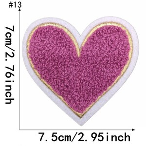 Colorful Heart Shaped Chenille Patch,embroidered Iron on Applique Patch ...