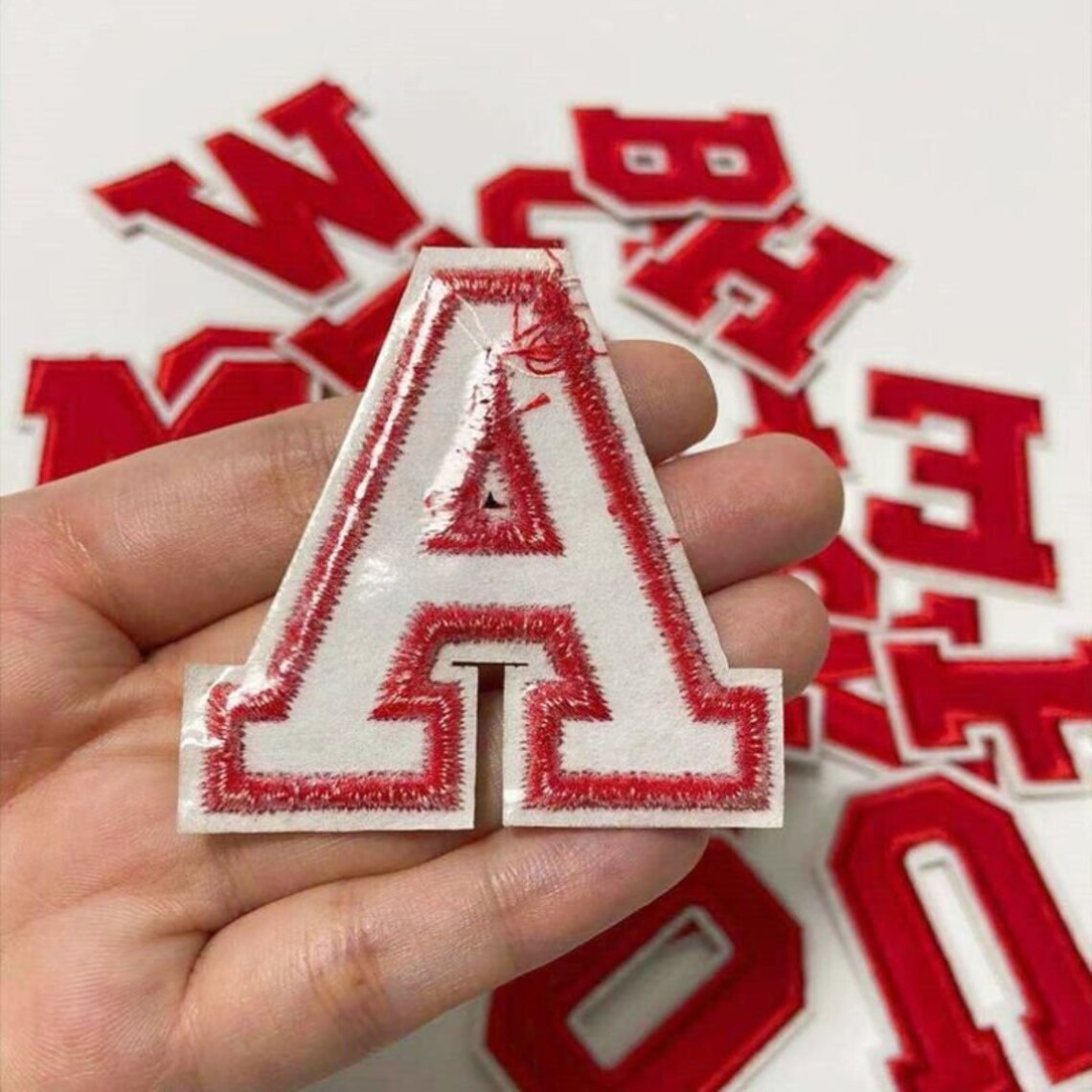 2.1 Inch Red Letter Embroidered Patch,diy Name Alphabet Patches,letter ...