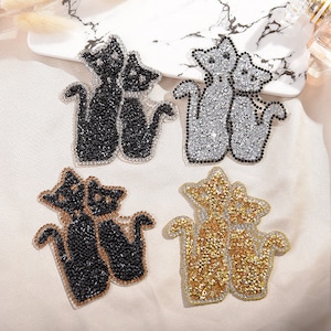 Cats Patches,adorable Kittens Rhinestone Patch,cool Glitter Cat ...
