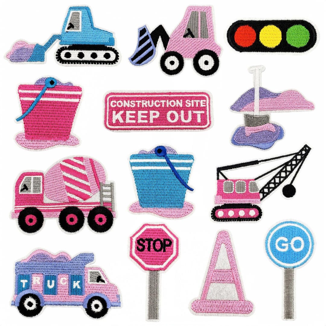 Engineering Vehicle Patches,cartoon Engineering Cars Patches,truck Embroidered Patches,iron on ...