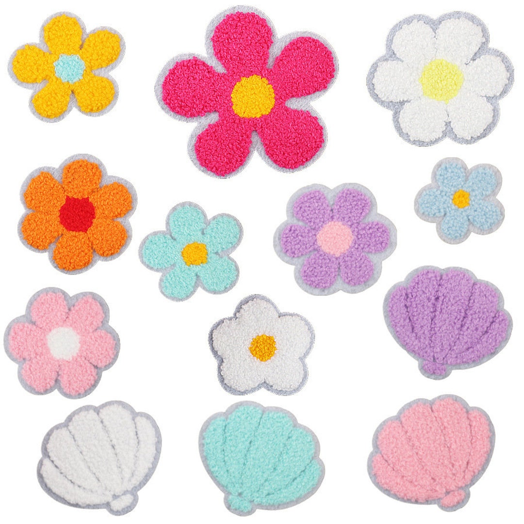 Shell Flower Chenille Embroidery Patch,color Patch,iron on Patch - Etsy