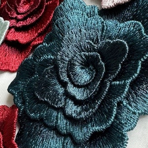 Embroidered Rose Patches,flower Applique Decorating Floral Patch for ...