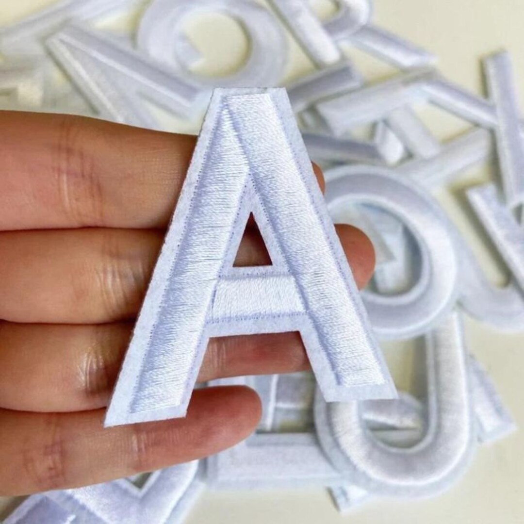 2.0 Inch White Alphabet Letter Patch,embroidery DIY Name Alphabet ...