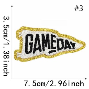 Game Day Pennant,glitter Gameday Embroidered Patch,sport Patches,iron ...