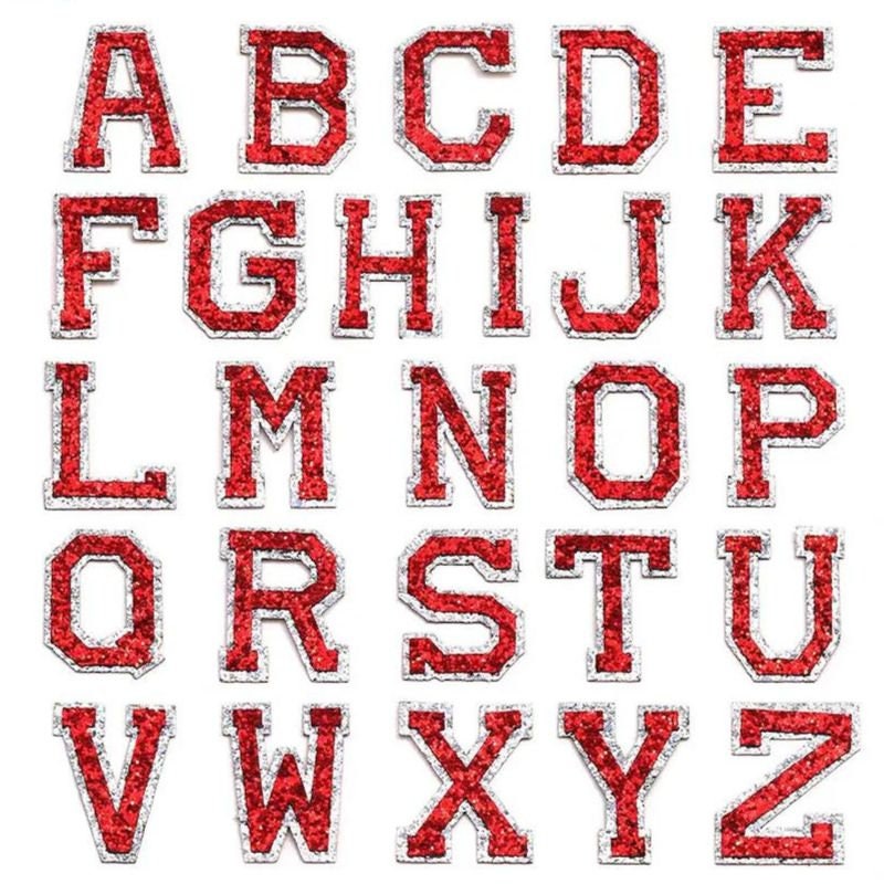 Red Sequin Patch Letters - Etsy