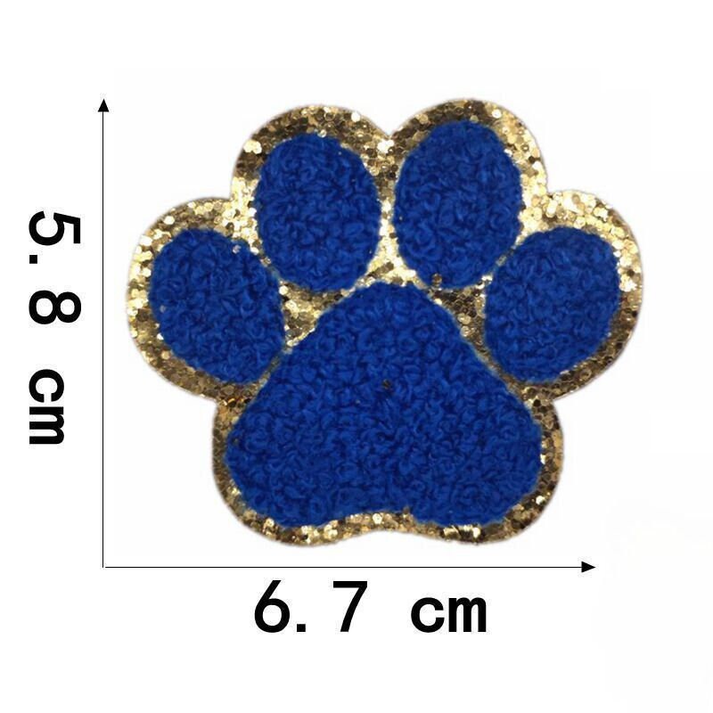 Cat Paw & Dog Paw Chenille Patch,gold Glitter Embroidered Patch,iron On ...