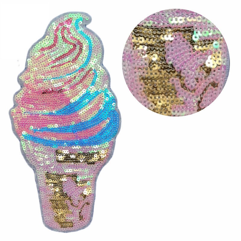 Ice Cream Sequined Applique Patch,paillette Patch,sequins Patch ...