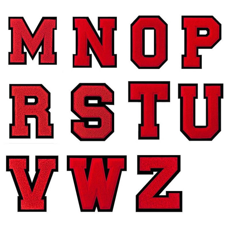 4.5 Inch Red Chenille Large Letter Patches,embroidered Iron on Applique ...