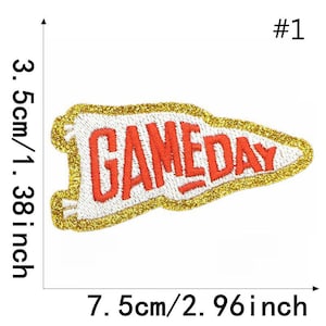 Game Day Pennant,glitter Gameday Embroidered Patch,sport Patches,iron ...