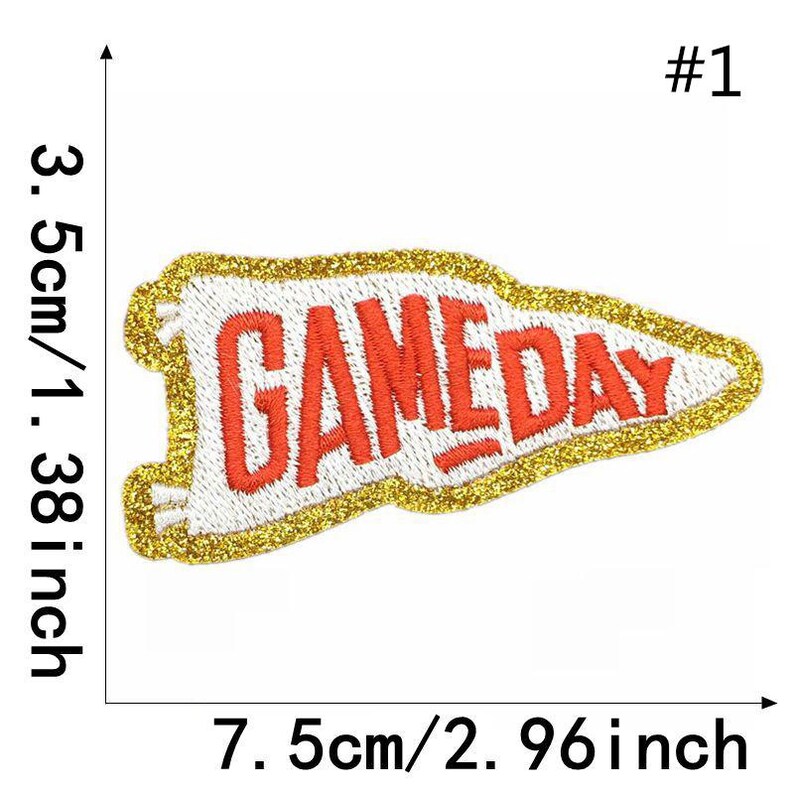 Game Day Pennant,glitter Gameday Embroidered Patch,sport Patches,iron ...