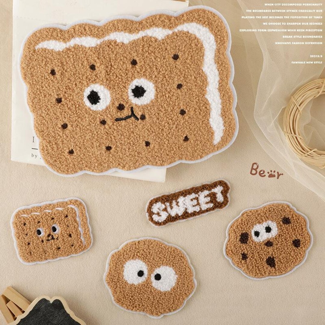 Biscuit Chenille Embroidered Patches,cartoon Biscuit Patch,food Patch ...