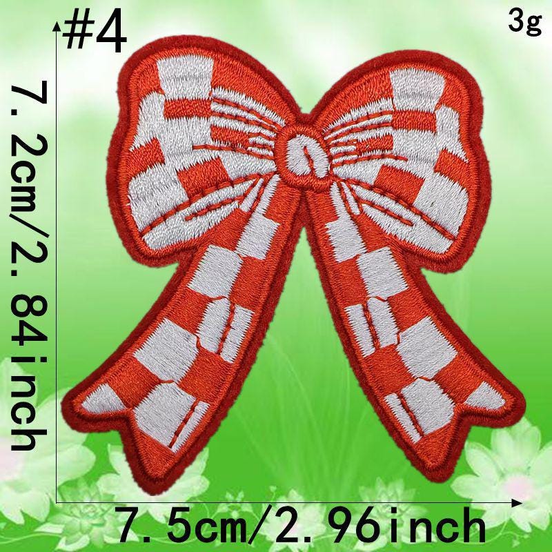 2.8 Inch Colorful Bow Patch,embroidered Bowknot Patches,iron on Patch ...