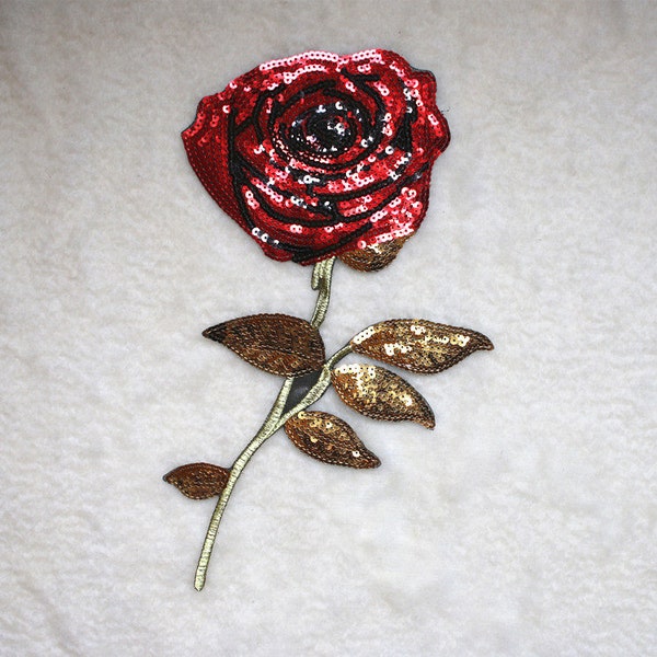 Sequin Rose Patch - Etsy