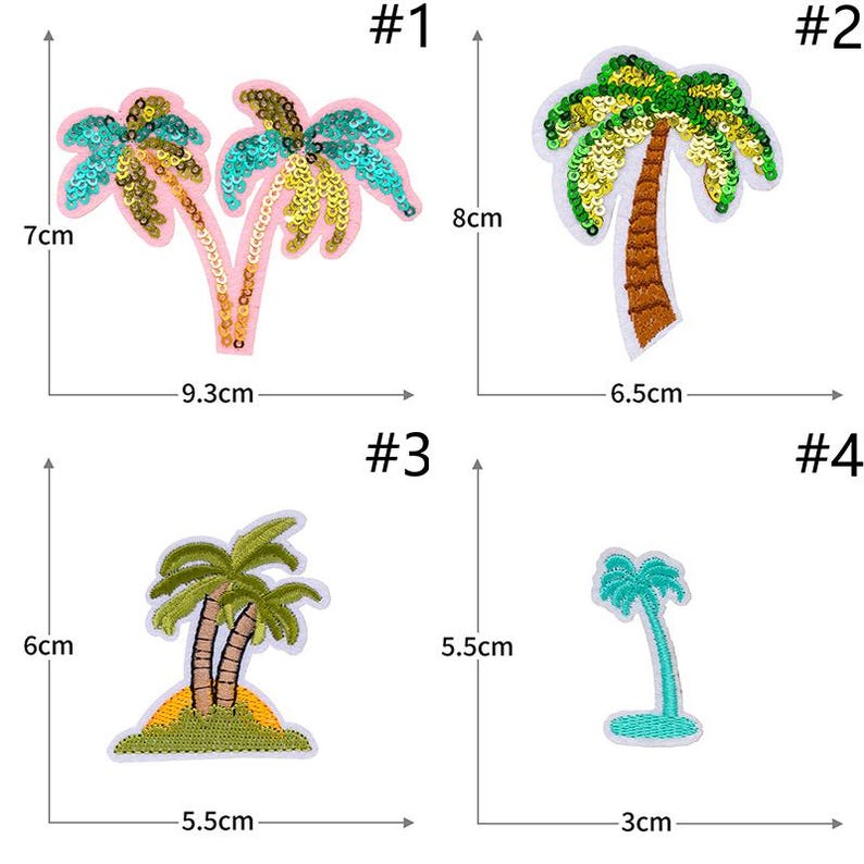 Palm Tree Patch,coconut Tree Embroidery Patch,beach Sequin Patches ...