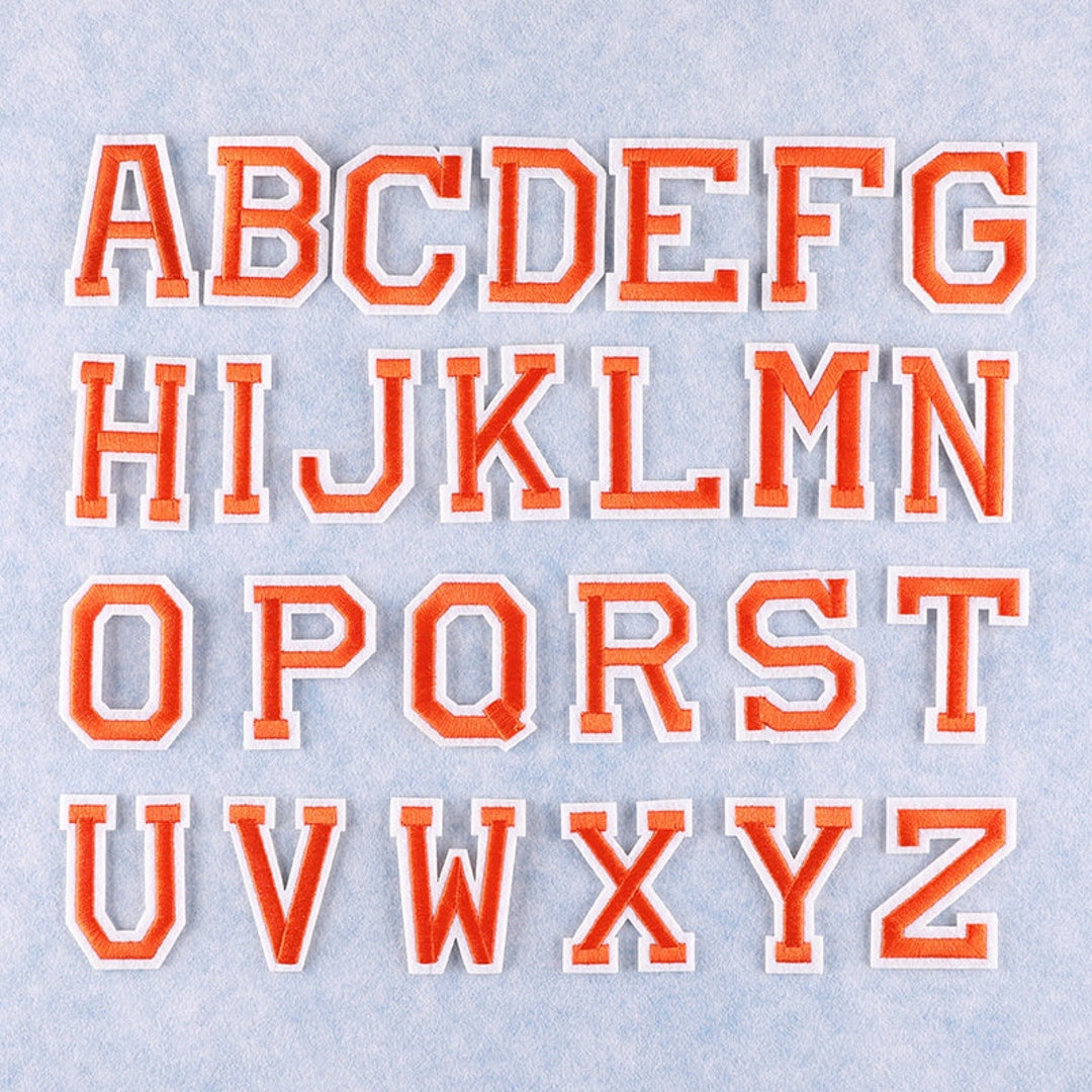 Orange Alphabet Letter Patch,embroidery DIY Name Alphabet Patches ...