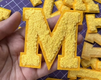 Yellow Varsity Alphabet Letters Chenille Iron-on Patch - Etsy