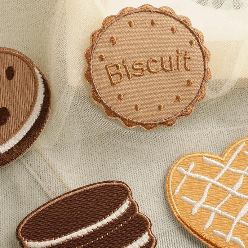 Biscuit Embroidered Patches,cute Cartoon Biscuit Patch,food Patch ...