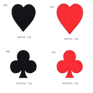 A Set of Poker Card Symbol Embroidery Iron on Patches, Playing Cards ...