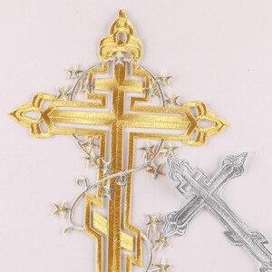 Gold Cross Patch,silver Cross Embroidery Applique Patch,iron on Patch ...