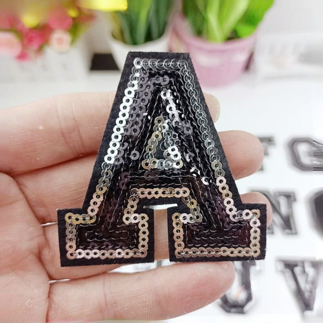 Black Alphabet Letter Sequins Patch,clothing Diy Garment Accessories ...
