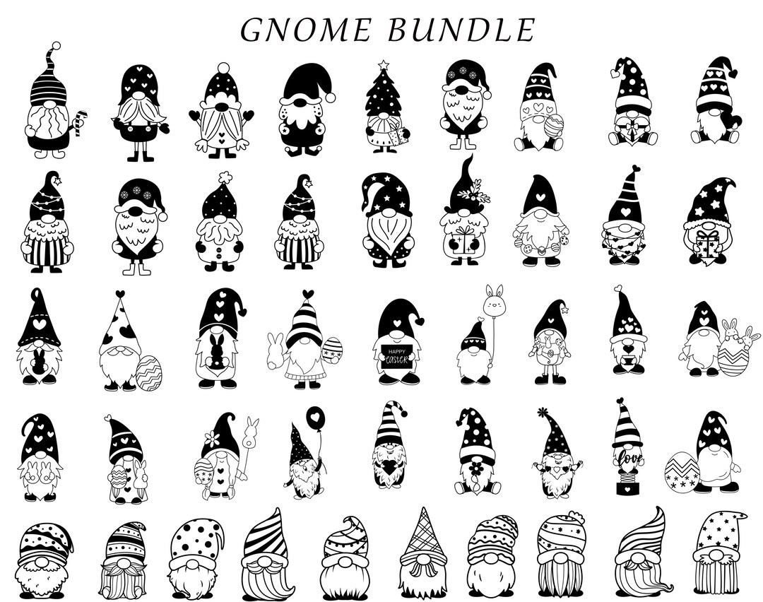 Gnome Svg Garden Gnome Svg Bundle Merry Christmas Svg Cute Garden Svg Gnome Clipart