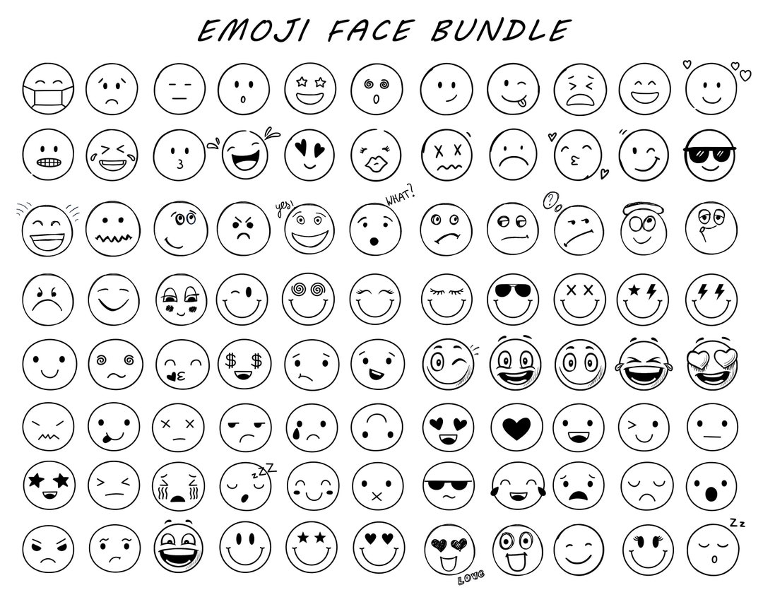 Mega Emoji Face SVG Bundle, Emoji Svg Bundle, Emoji PNG Bundle, Emoji ...