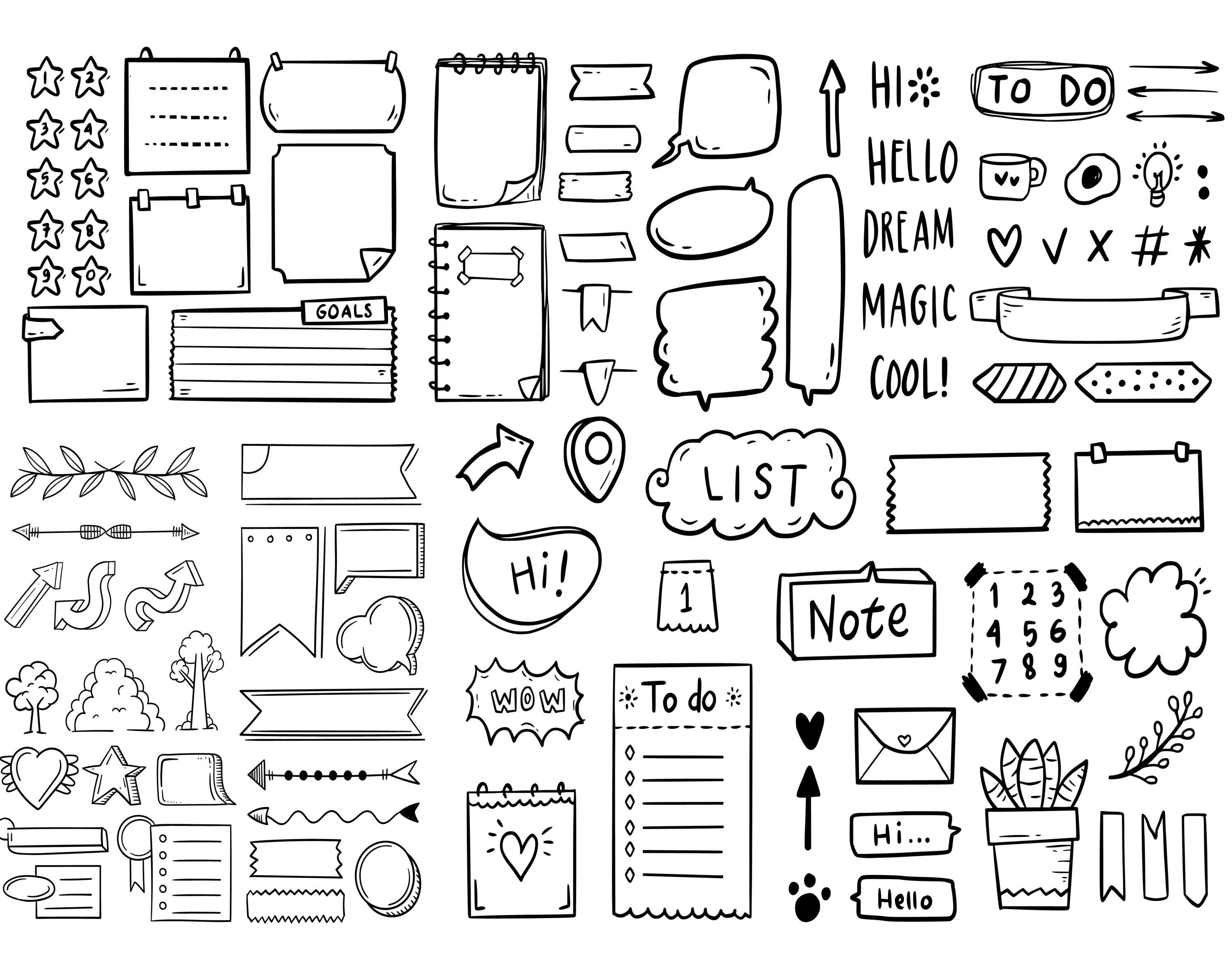 200+ Doodle Planner Svg, Planner Clipart, Teacher Panner Illustrations ...
