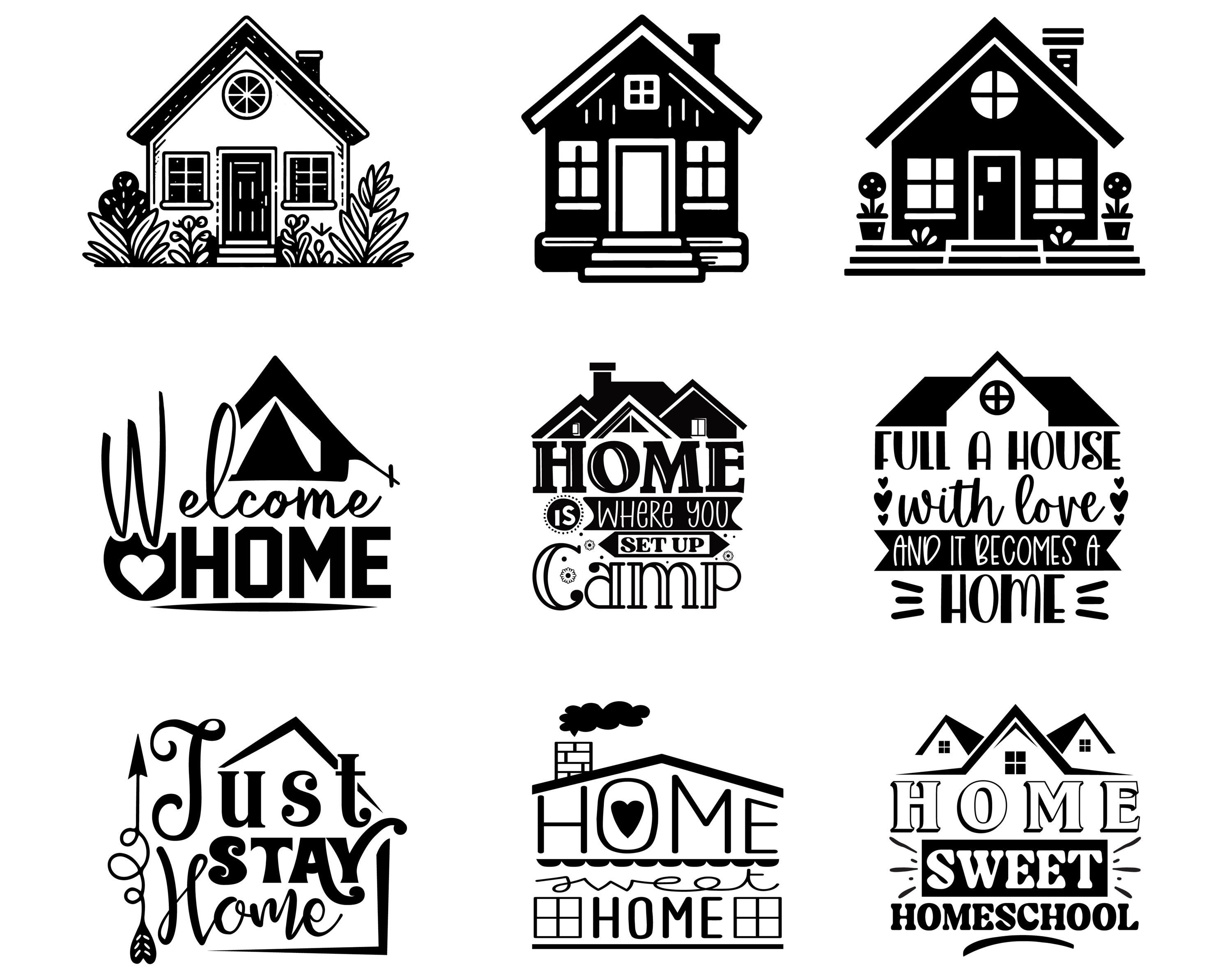 Home Svg Bundle, Home Sweet Svg, Sweet Home Clipart, Home Design, Home ...