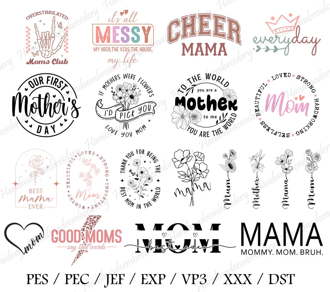 50 Mom Embroidery Design, Machine Embroidery, Mama Embroidery Design ...