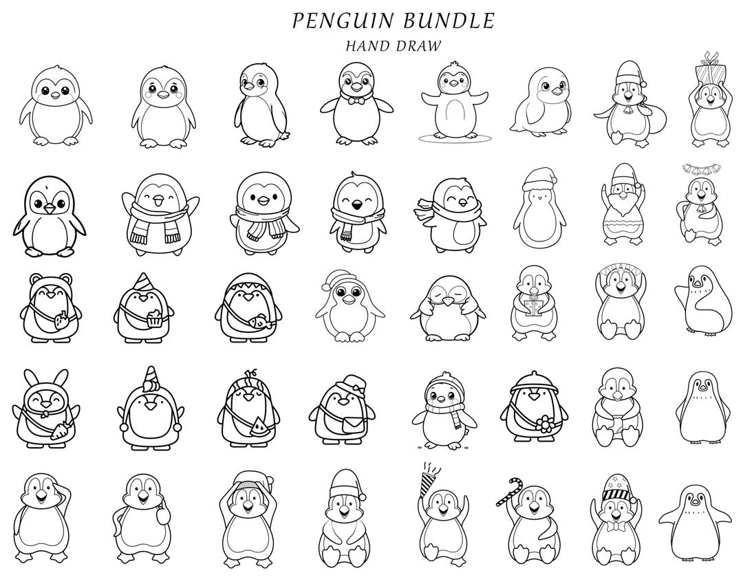 Penguin Svg Bundle, Cute Penguin Svg , ,penguin Clipart , Penguin ...