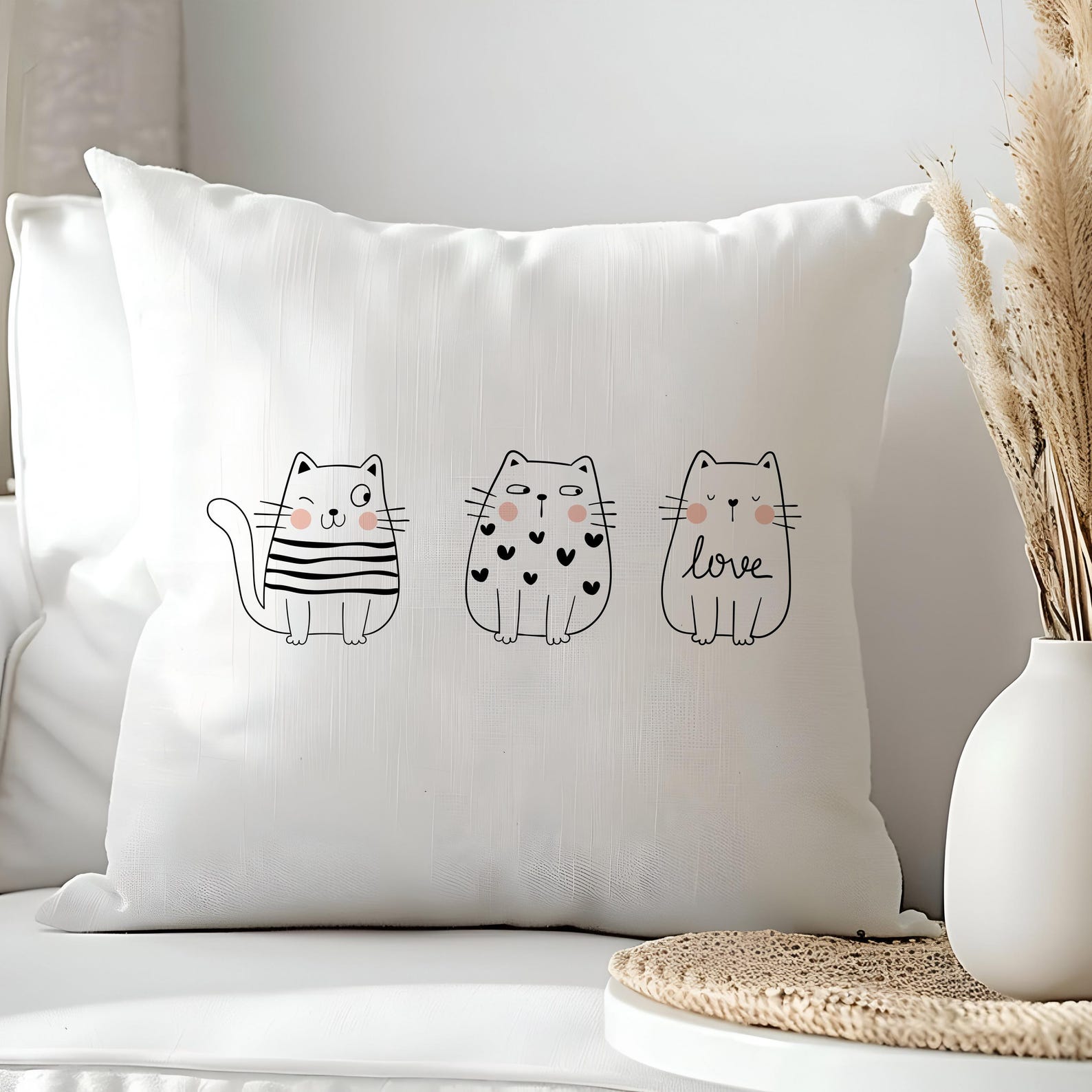 Funny Cat Machine Embroidery Designs, Funny Cat Doodle, Line Art ...