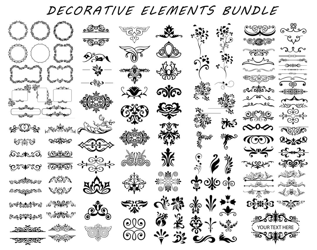 Decorative Elements Svg, Ornaments Svg, Wedding Svg, Frame Svg, Arrow ...