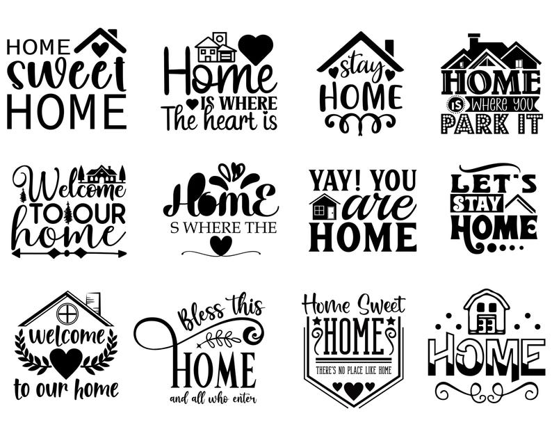 Home Svg Bundle, Home Sweet Svg, Sweet Home Clipart, Home Design, Home ...