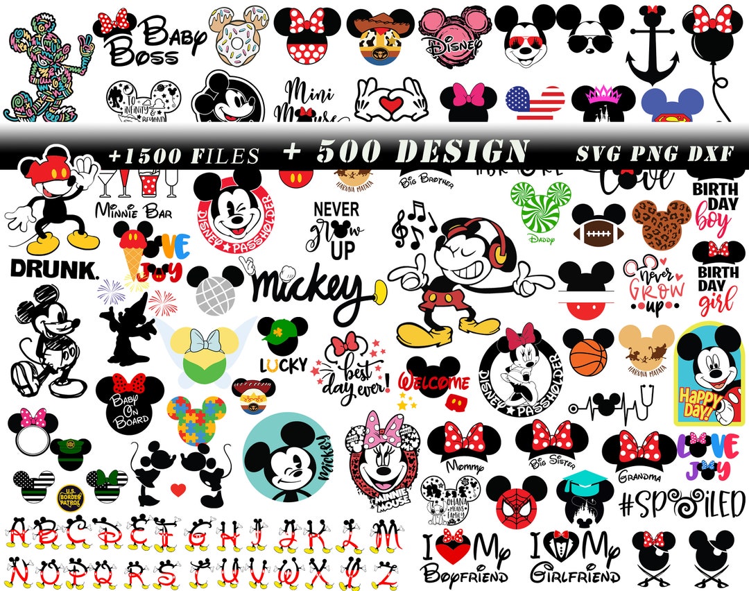 Mickey Mouse Bundle, Mickey Mouse Svg Bundle, Minnie Mouse Svg, Mickey ...
