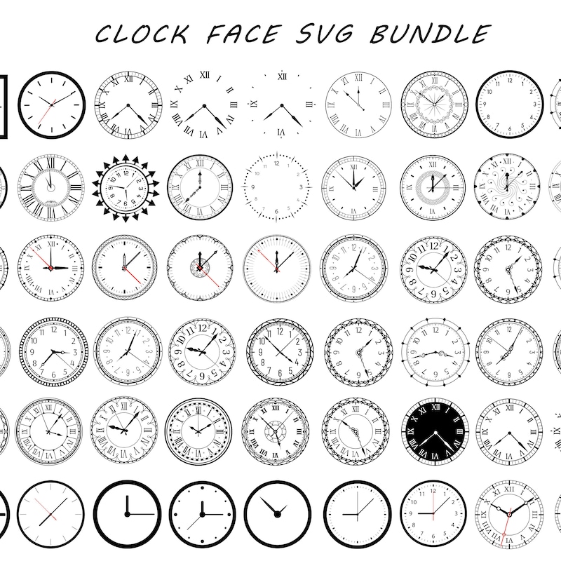 Clock Svg - Etsy