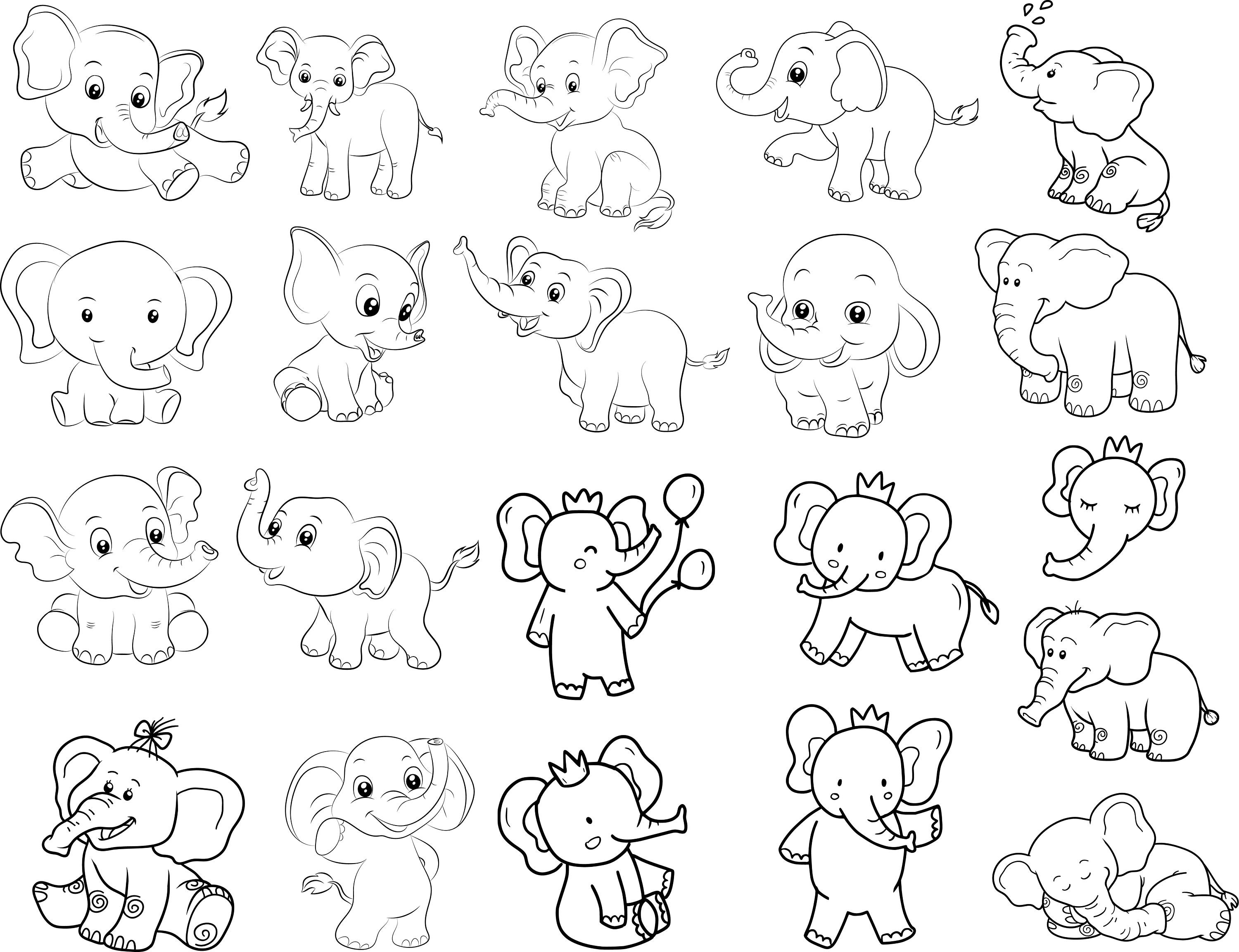 220 Elephant SVG Bundle, Baby Elephant Bundle, Cute Elephant Svg ...