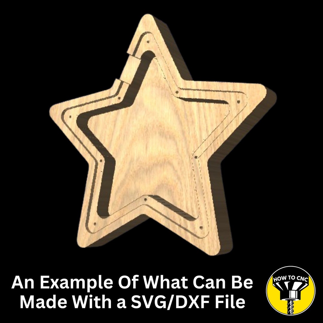 Star Money Box CNC File, Money Box SVG, Money Box DXF File, Kids Money ...