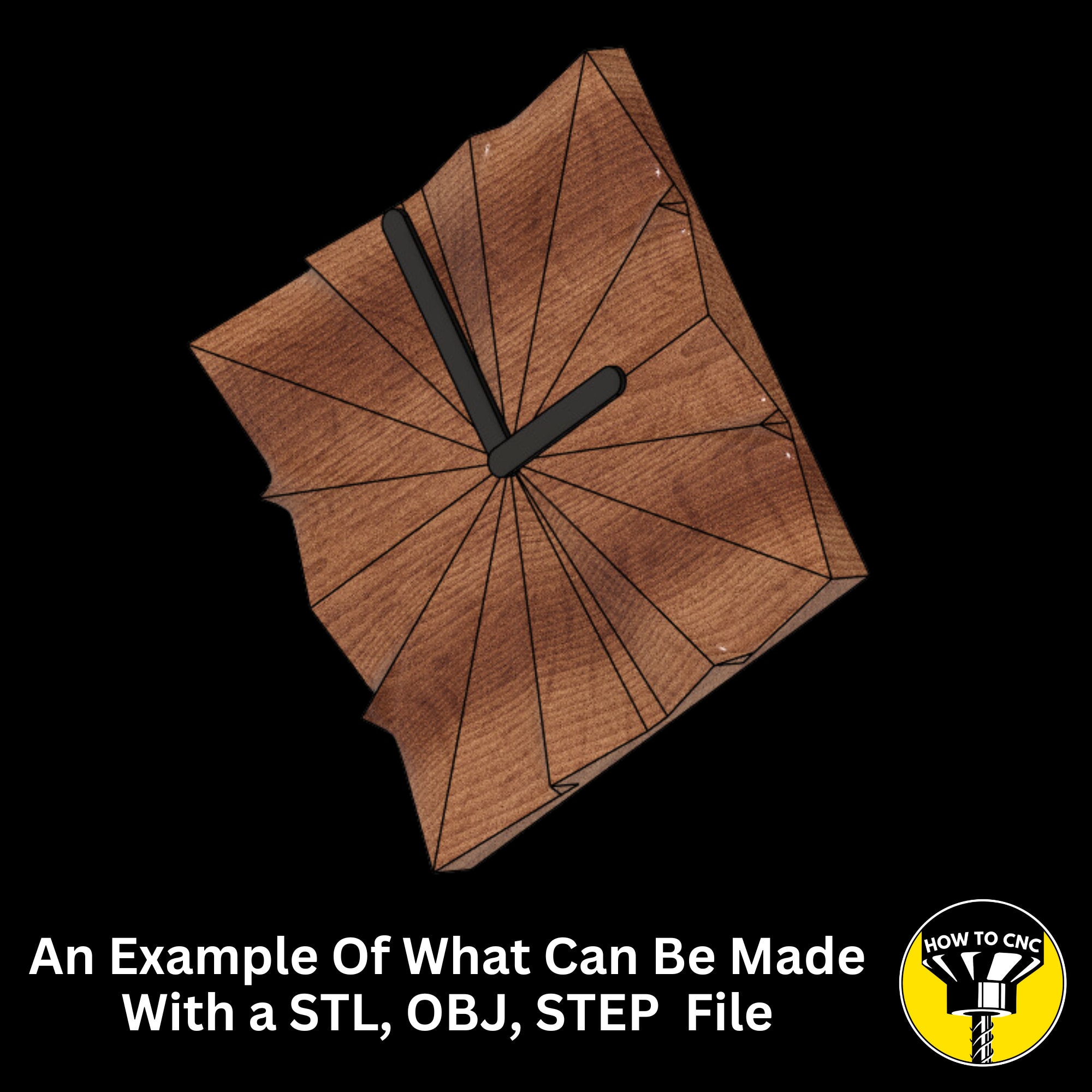 Clock STL File, Geometric Clock CNC Router File, Clock File for CNC ...