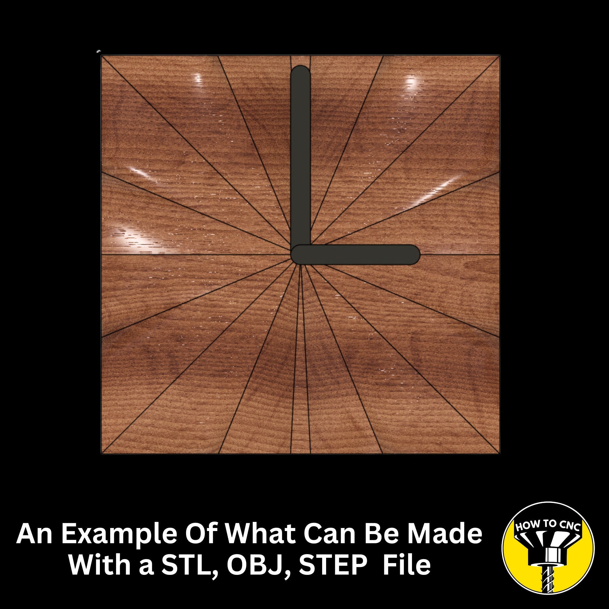 Clock STL File, Geometric Clock CNC Router File, Clock File for CNC ...