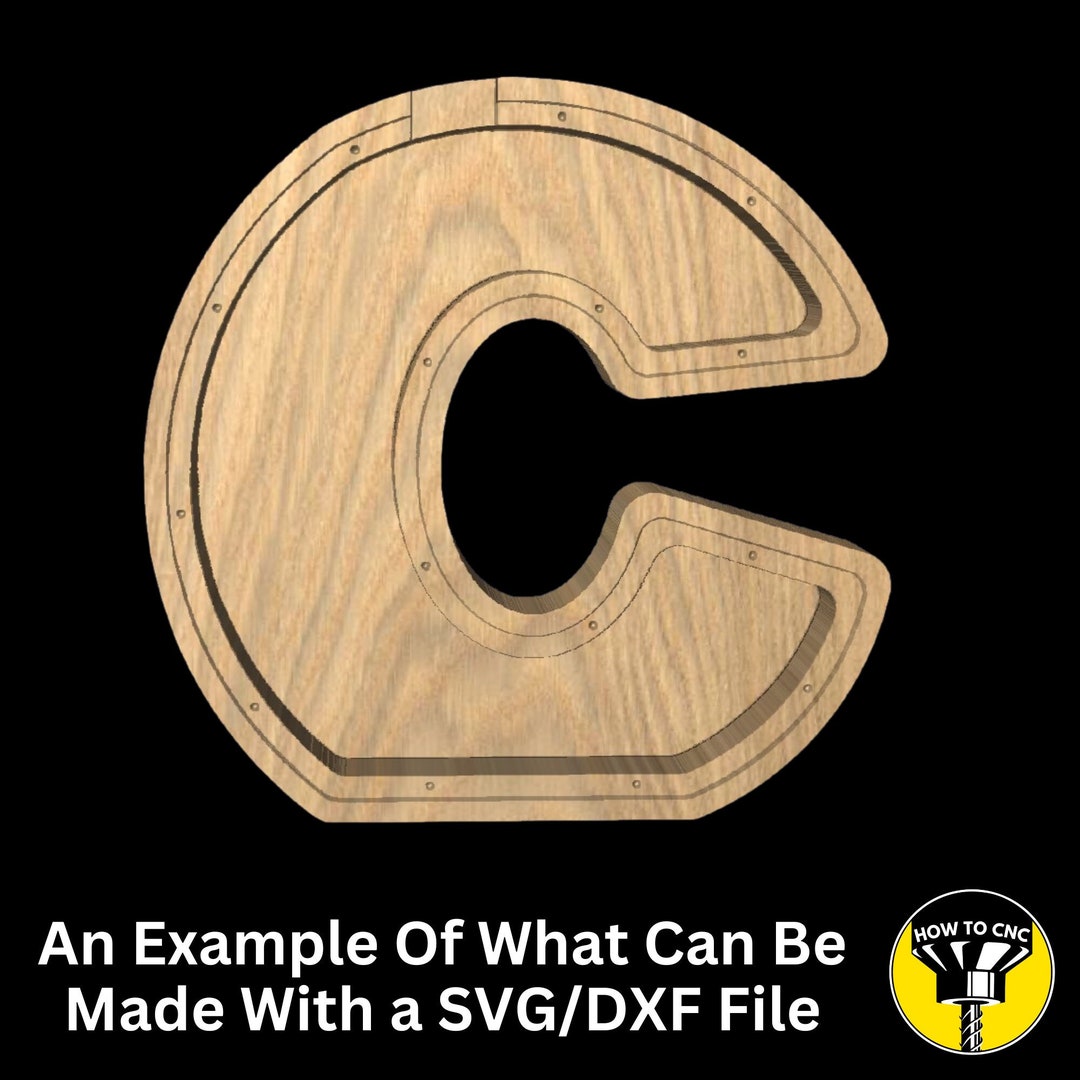 Letter C Money Box CNC Router File (SVG, DXF) - Etsy