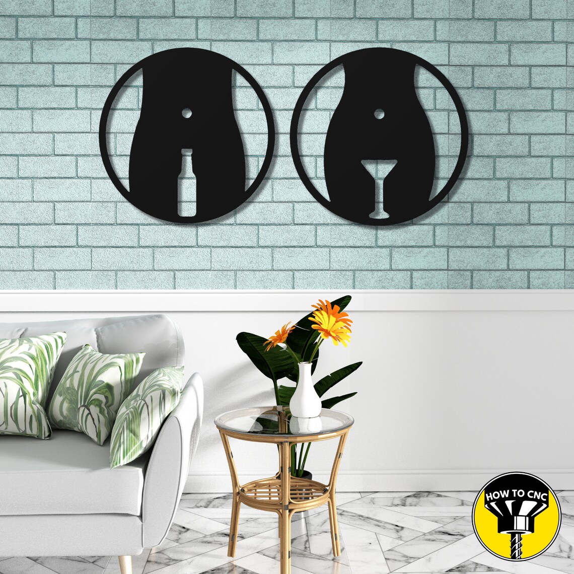 Restroom Door Sign STL File, Bathroom Sign, Bar Toilet Sign STL ...